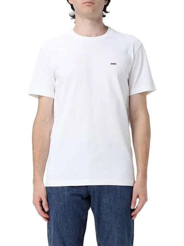 Dsquared2 Slim Fit Cotton Crewneck T-shirt With Applied Logo - White