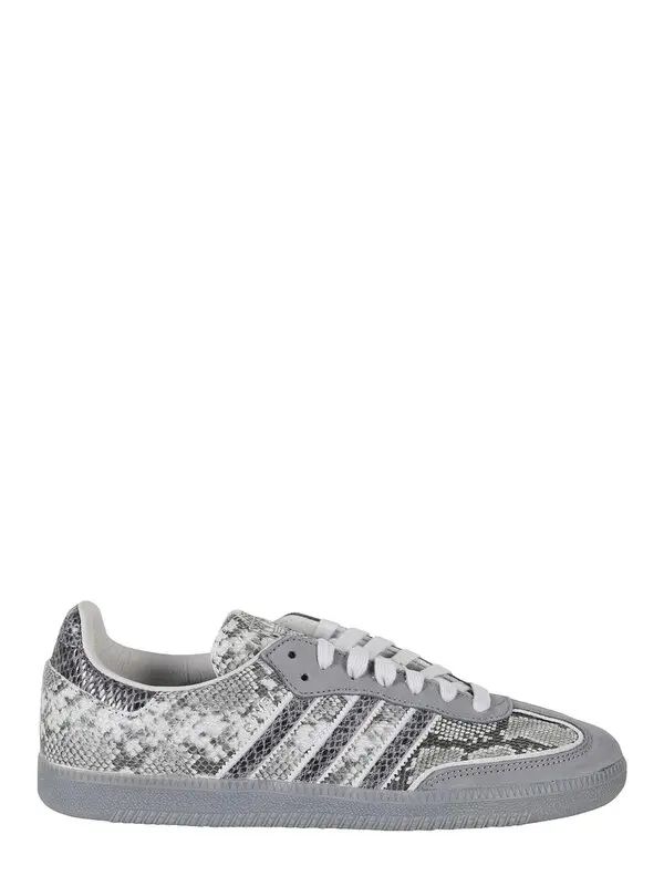 ADIDAS ORIGINALS Samba Og Leather Sneakers With Snakeskin Print - Grey