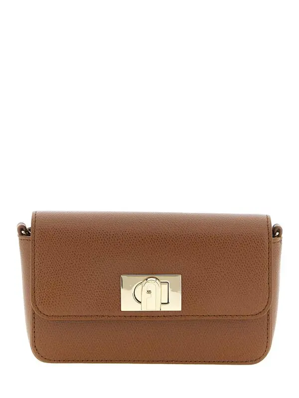 Furla Crossbody Bag With Turn Lock Clasp - Brown