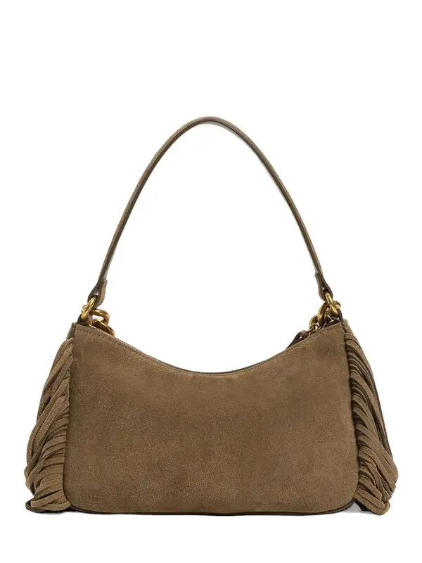 TWINSET Liliane Suede Shoulder Bag - Olive