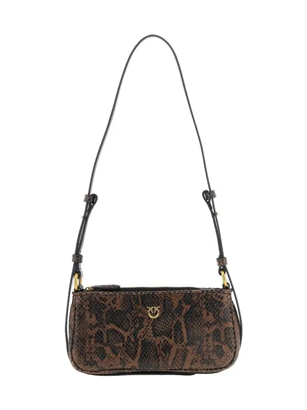 Pinko Leather Crossbody Bag - Brown