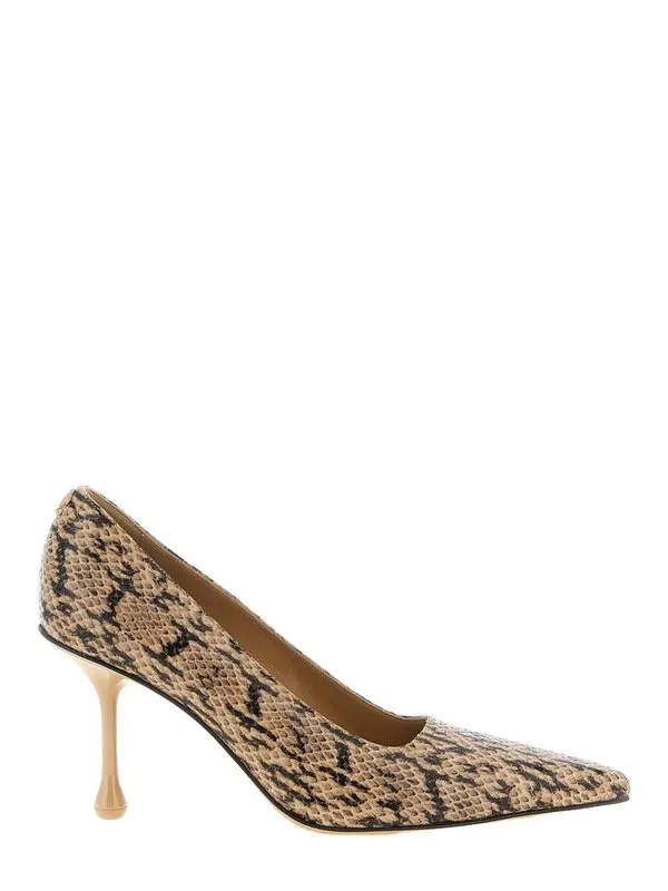 JIMMY CHOO Ixia Python-print Leather Pumps With Teardrop Heel - Brown