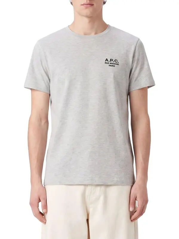 A.p.c. Slim Fit Cotton T-shirt With Contrast Logo - Black