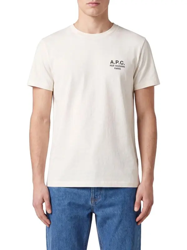 A.p.c. Slim Fit Cotton T-shirt With Contrast Logo - White