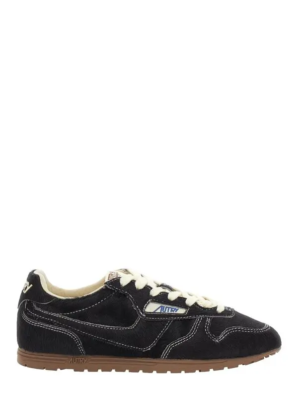 AUTRY Windspin Low-top Sneakers In Pony-effect Leather - Brown