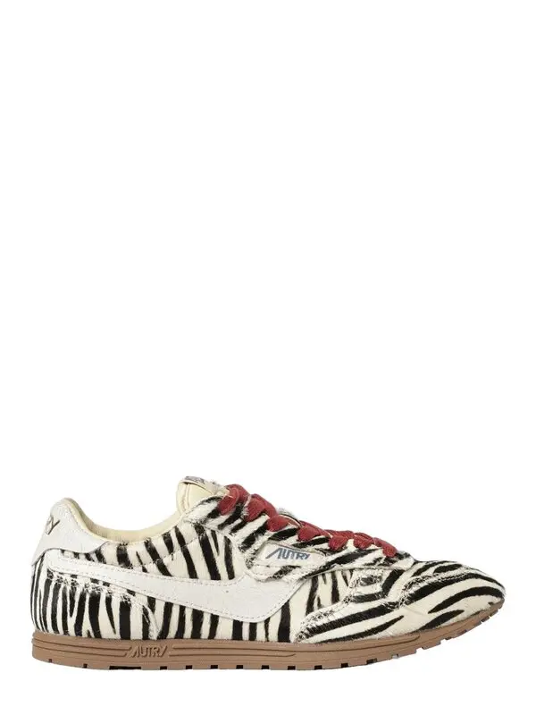 AUTRY Windspin Low-top Sneakers In Pony-effect Leather - White 1