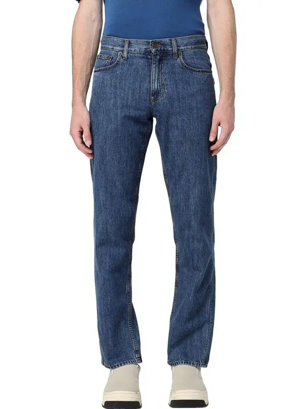 Burberry Straight Leg Cotton Denim Jeans - Blue
