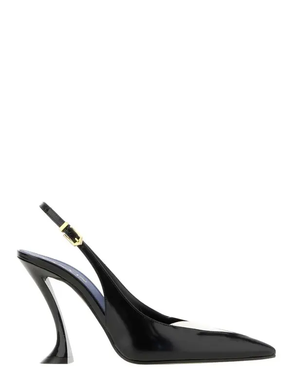 LANVIN Serenade Nappa Leather Slingback Pumps With Sculptural High Heel - Black