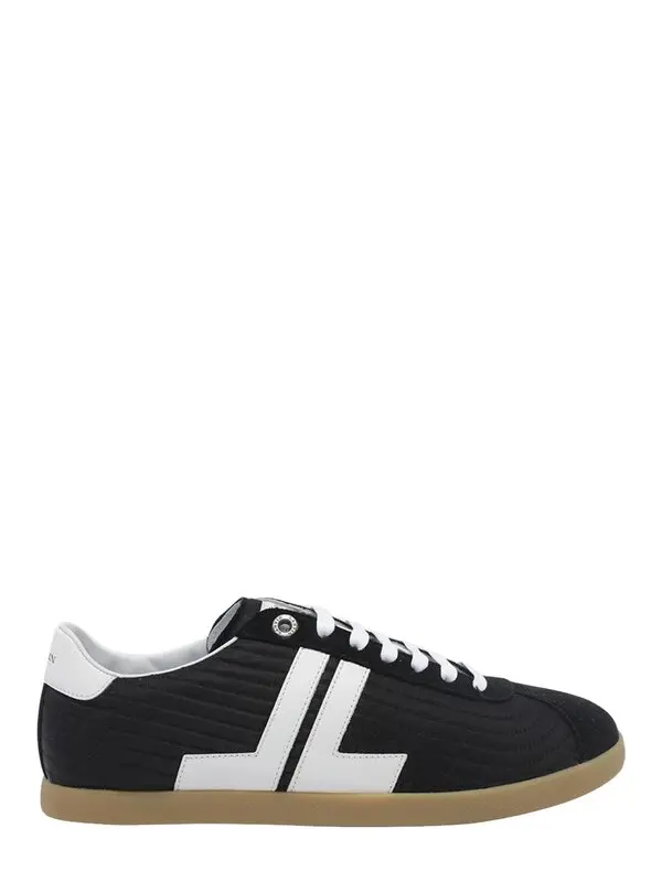 LANVIN Glen Quilted Monogram Nylon Sneakers With Leather Details - Black