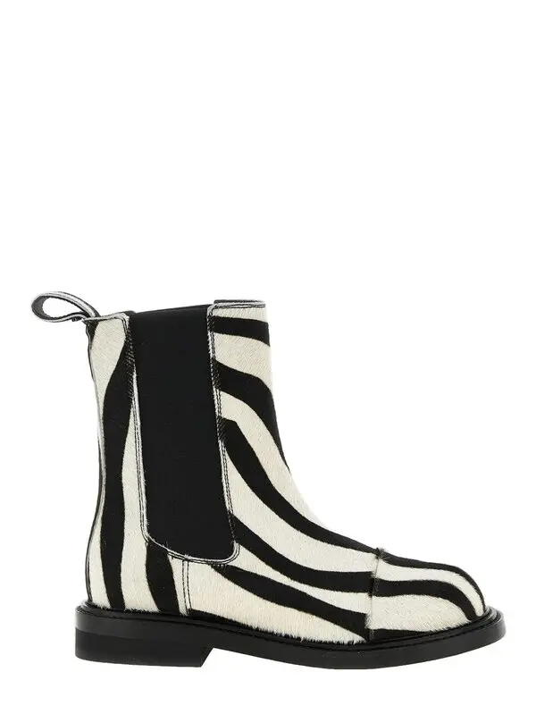 Moschino Zebra Print Chelsea Boots - White