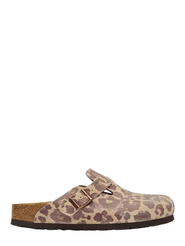 BIRKENSTOCK Boston Animal Print Suede Clogs - Multicolor