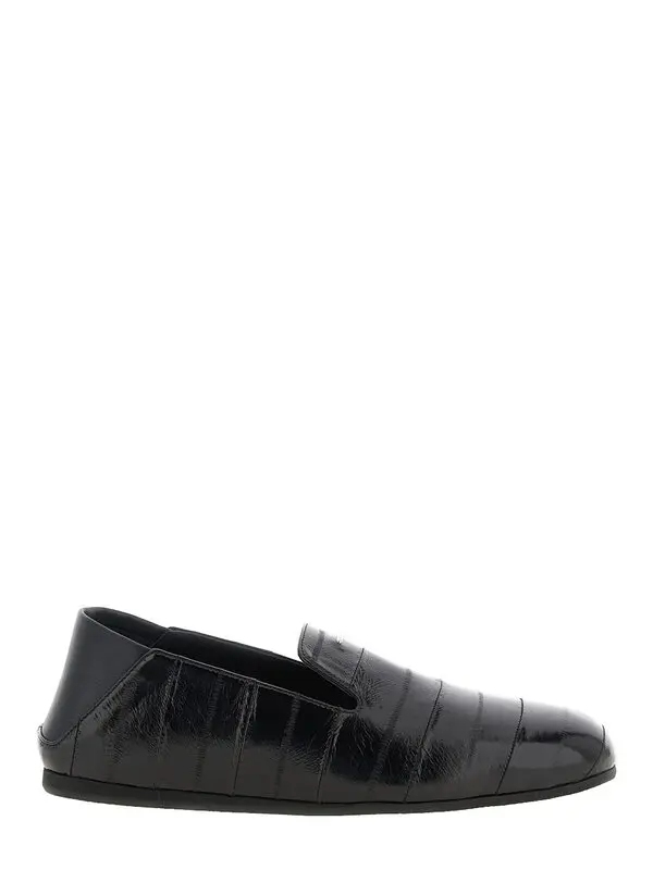 GIUSEPPE ZANOTTI Rupert 10 Eel Leather Loafers With Metallic Logo - Black