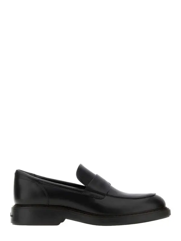 Hogan Smooth Calfskin Penny Loafers With Eva Sole - Black