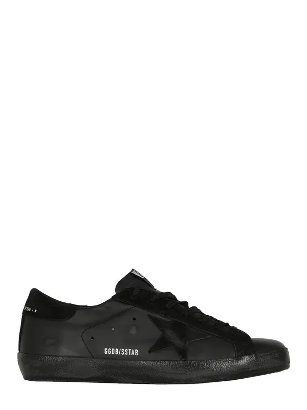 GOLDEN GOOSE Super-star Trainers In Calfskin Leather - Black