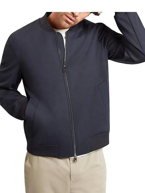 Ted Baker London Reznor Jersey Bomber Jacket - Navy