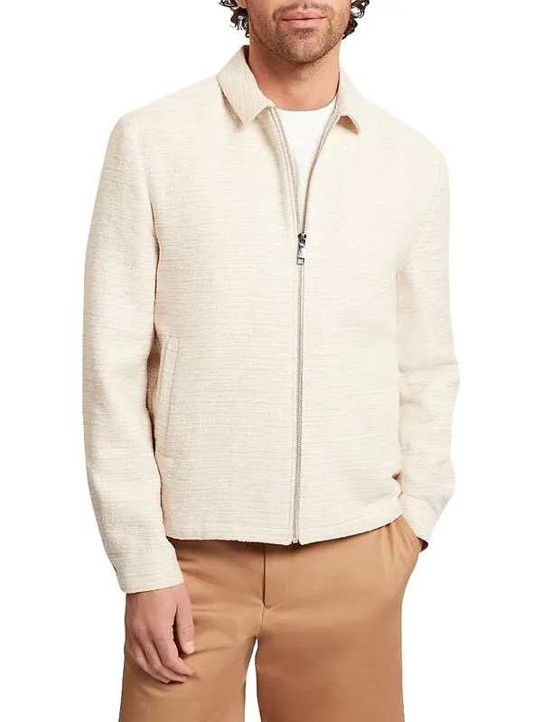 Ted Baker London Textured Zip-up Harrington Jacket - Natural