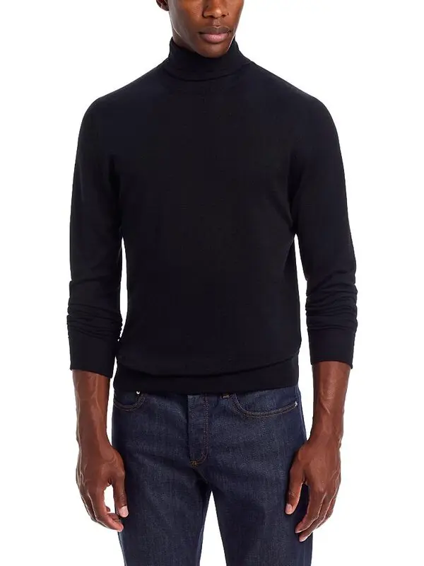 Canali Merino Wool Turtleneck Sweater - Black