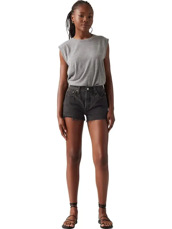 LEVI'S 501 Original High Rise Denim Shorts - Black