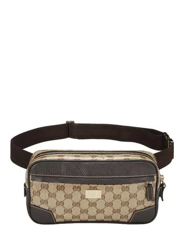 Gucci Original Gg Crystal Canvas Waist Pouch - Brown