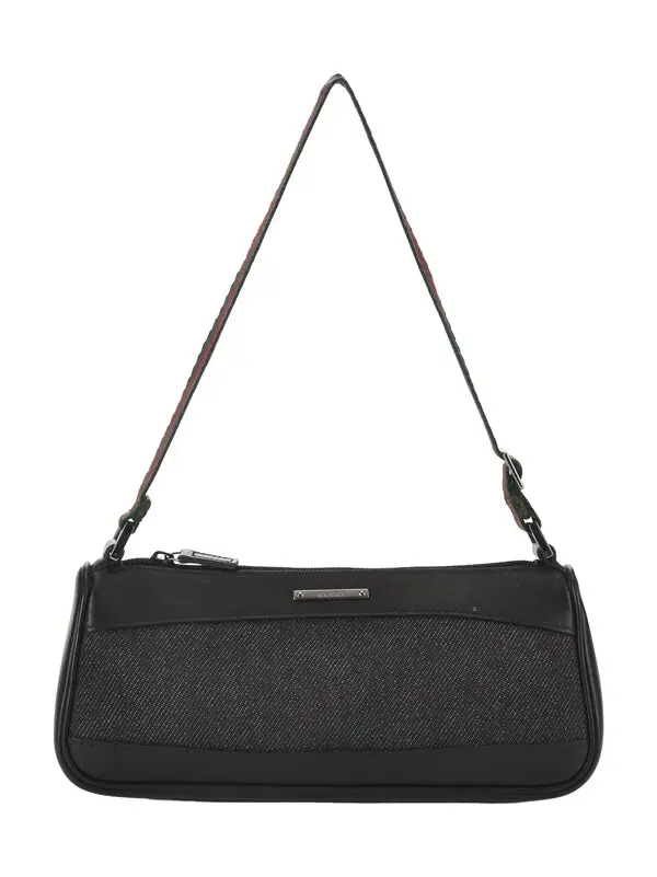 Gucci Gg Denim Web Pochette - Black