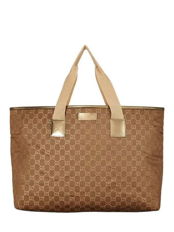 Gucci Lurex Canvas Tote - Gold