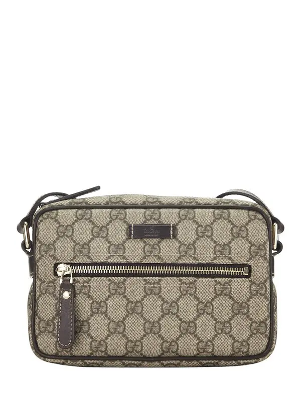 Gucci Gg Supreme Monogram Camera Bag - Brown