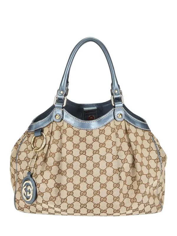 Gucci Original Gg Canvas Sukey Tote - Blue