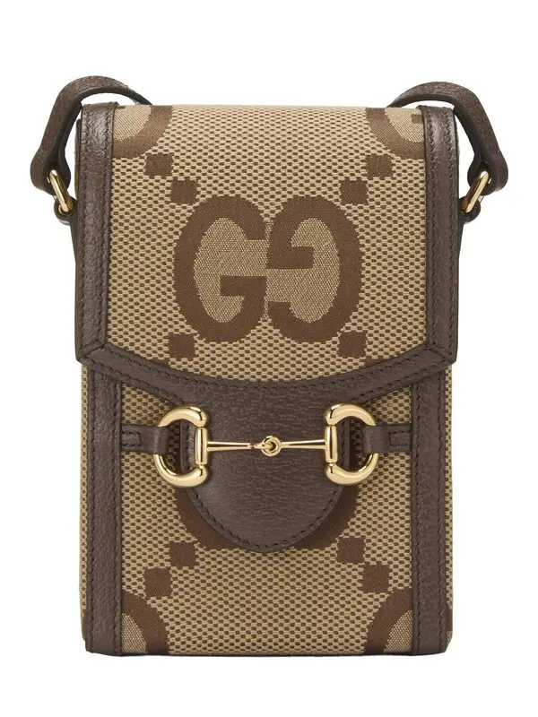 Gucci Jumbo Gg Canvas Crossbody Bag - Brown