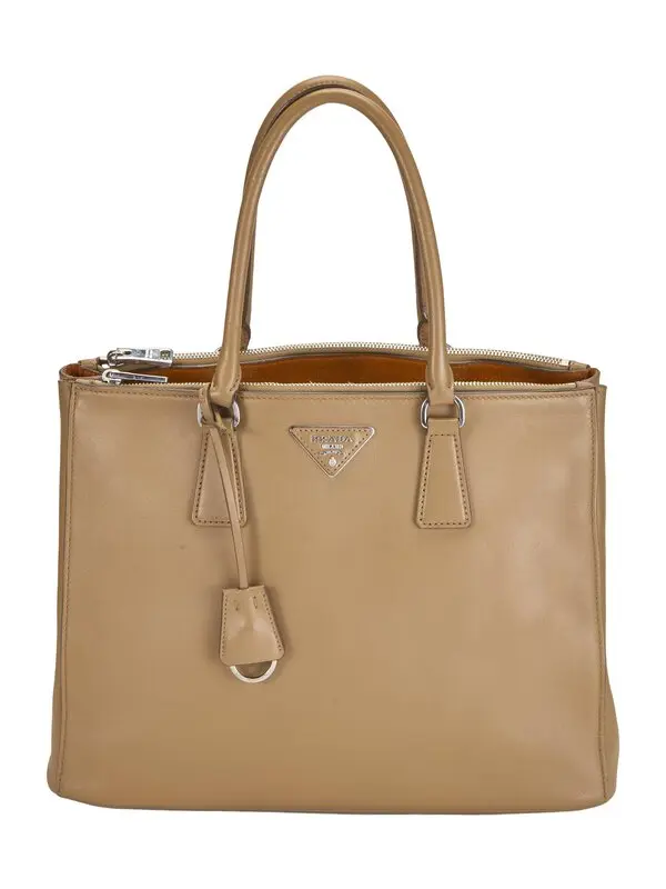 Prada Calfskin Galleria Tote - Brown