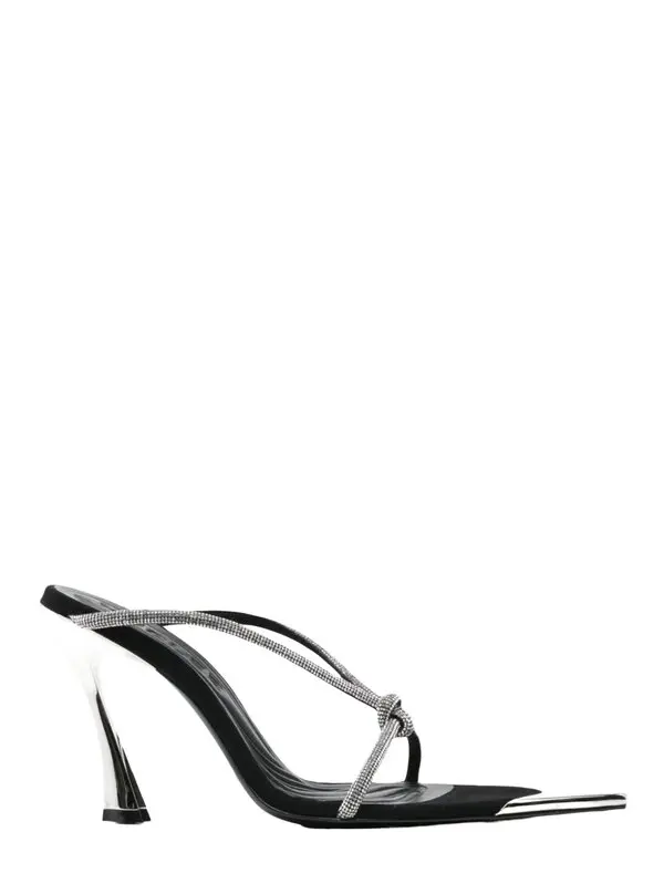 MUGLER 100mm Knotted Fang Mules - Black