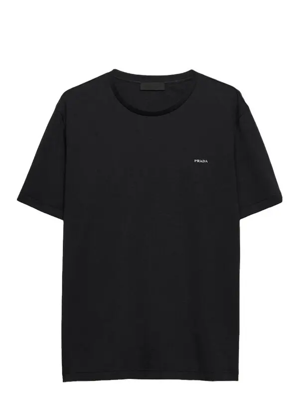 Prada Logo-embroidered Short-sleeve T-shirt - Black