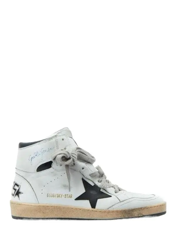 GOLDEN GOOSE Sky-star High-top Sneakers With Signature Detail - White