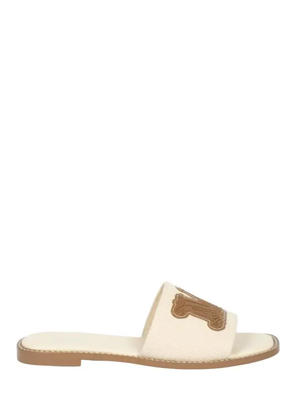 Max Mara Caucaso Logo Slide Sandals - Nude