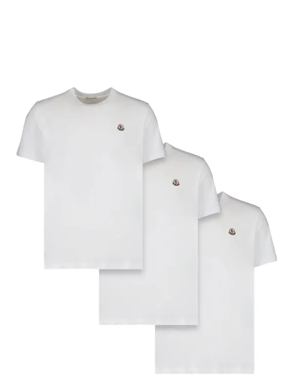 Moncler Pack Of Three Crewneck T-shirts - Optical White
