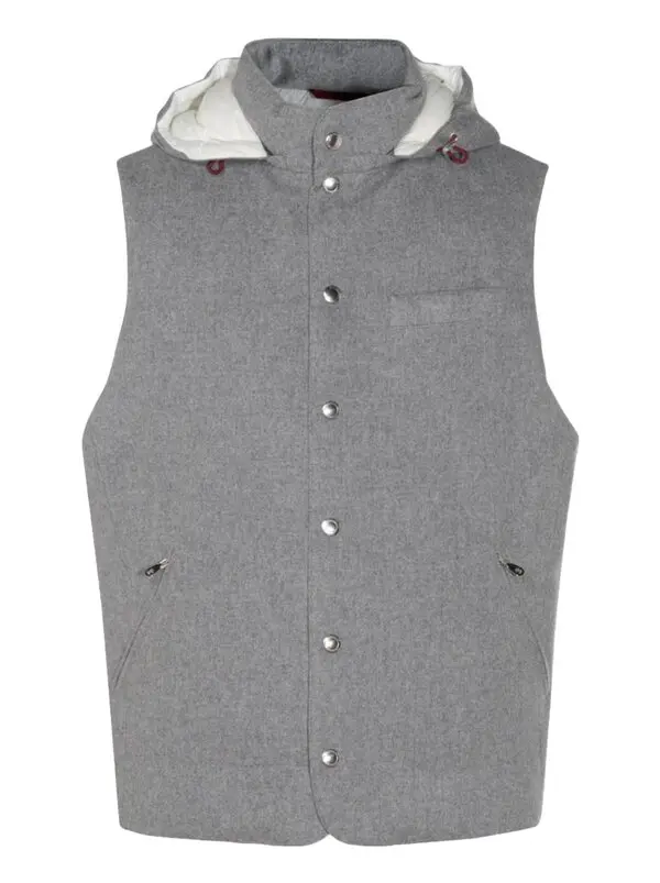 Brunello Cucinelli Sleeveless Hooded Vest - Gray
