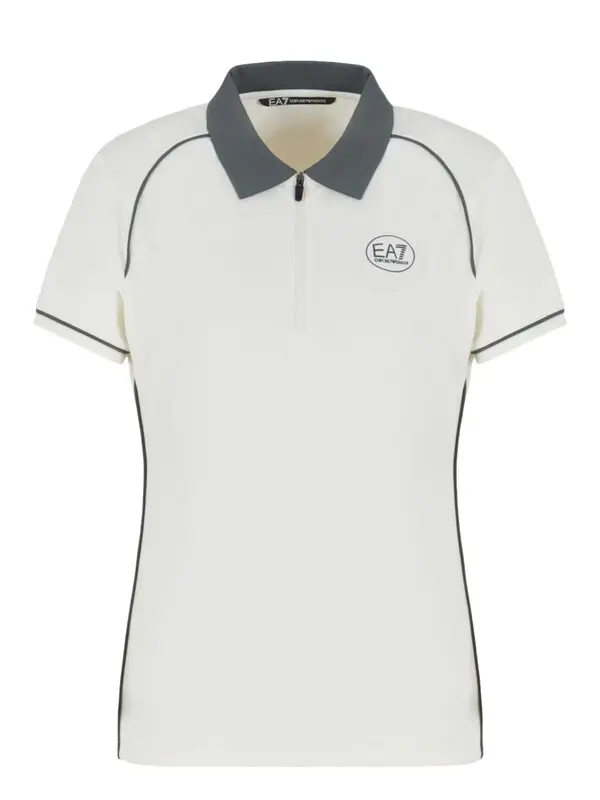 EA7 Polo With Logo Print - White