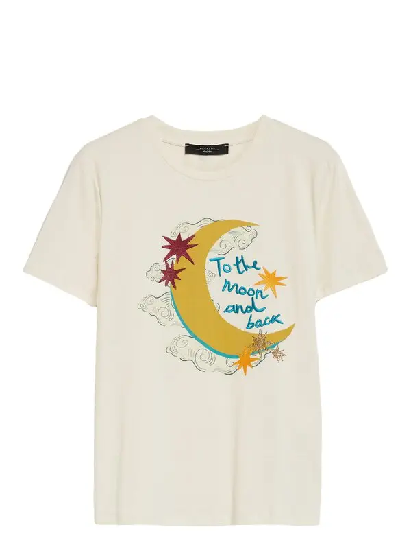 Max Mara T-shirt With Round Neck And Short Sleeves - White