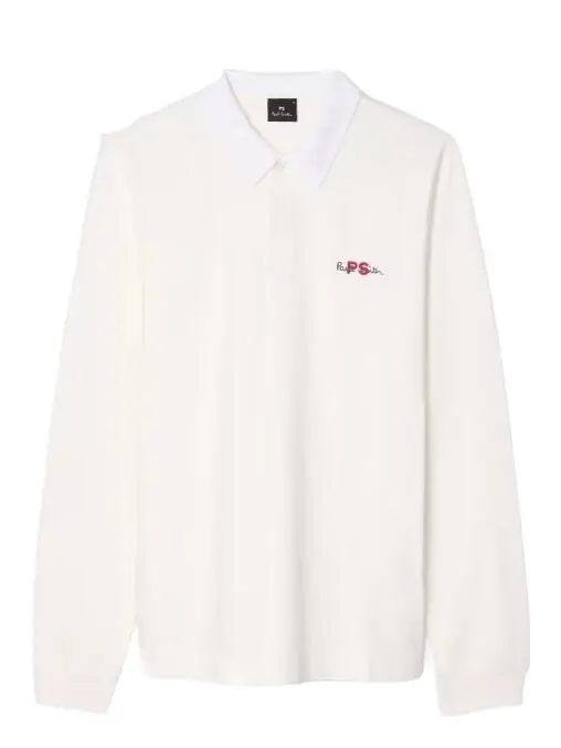 Paul Smith Long Sleeve Polo Shirt - White