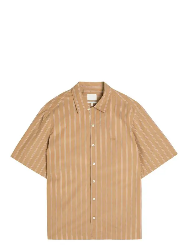 A.p.c. Beckett Logo-embroidered Striped Cotton-poplin Shirt - Beige