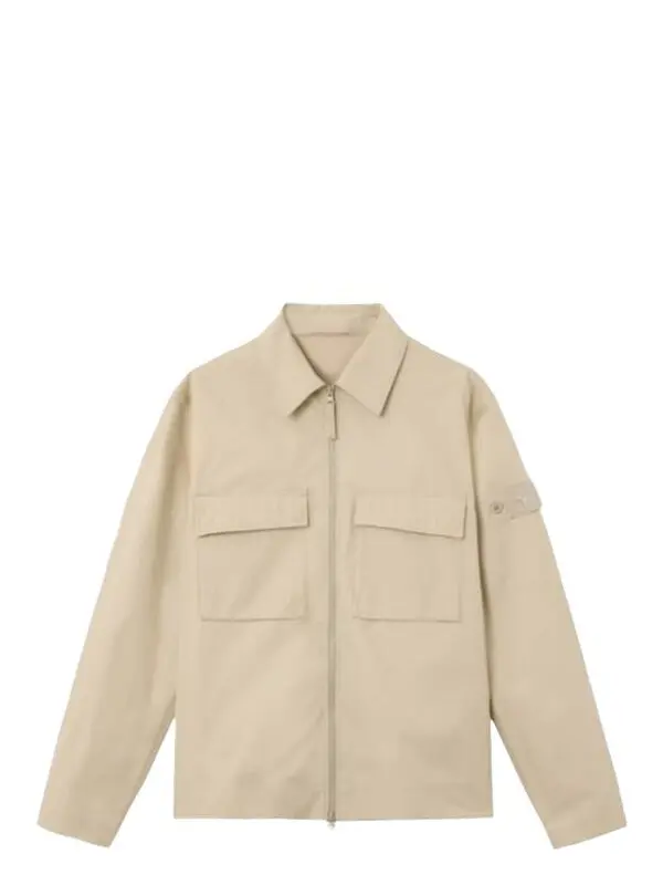 Stone Island Comfort-fit Windproof And Breathable Zip-up Overshirt - Light Brown
