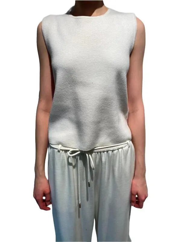 Max Mara Sleeveless Knitted Vest - White
