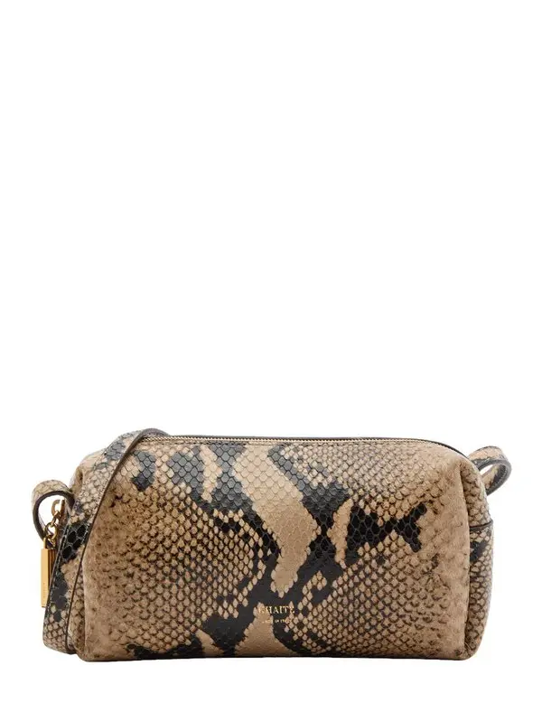 Khaite Kye Mini Snake-effect Leather And Suede Cross-body Bag - Multicoloured 1