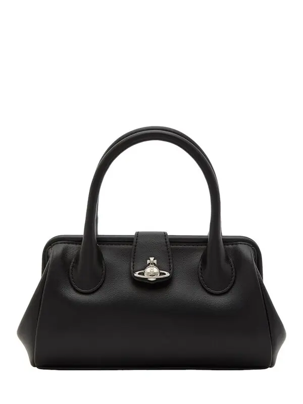VIVIENNE WESTWOOD Pamela Small Faux Leather Top Handle Bag - Black