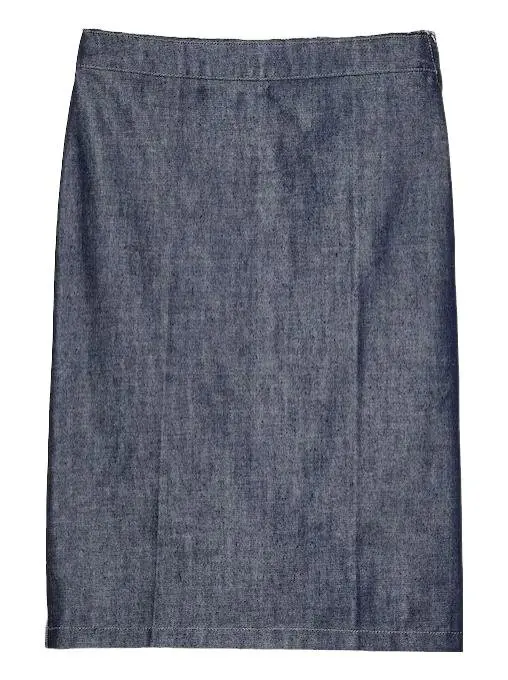 Prada Denim Pencil Skirt With Contrast Stitching - Navy Blue