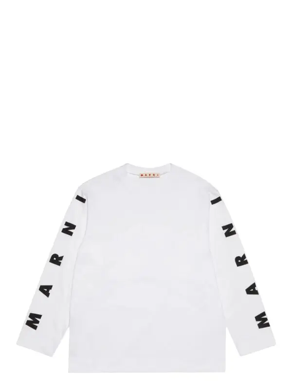Marni Logo Long Sleeve T-shirt - White