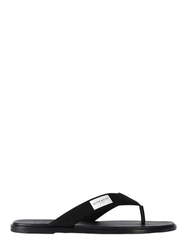 Givenchy Bay Thongs In Gros Grain And Leather - Black