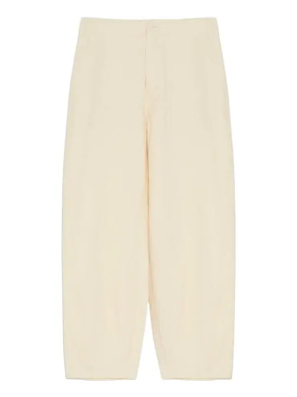 YVES SALOMON High-waisted Tapered Trousers - Nude