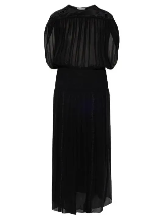 Isabel Marant Étoile Round Neck Short Sleeve Dress - Black
