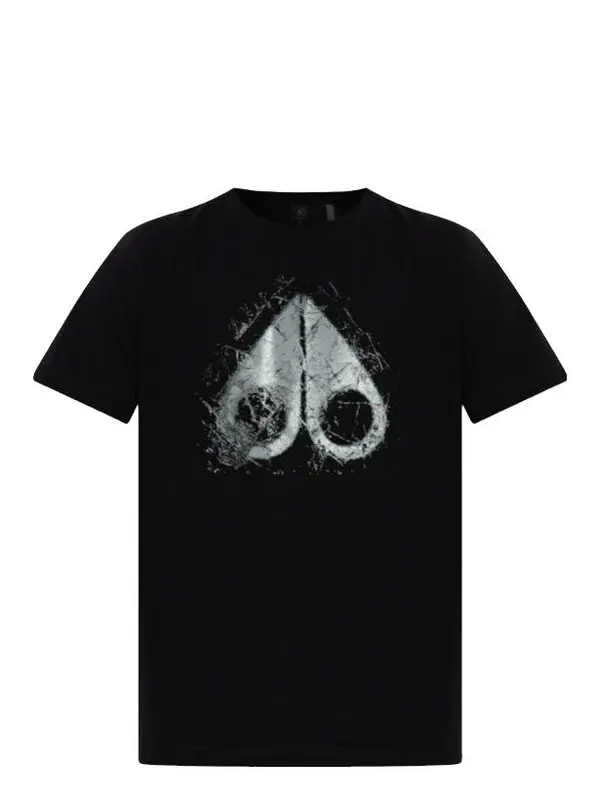 Moose Knuckles Logo Printed Crewneck T-shirt - Black