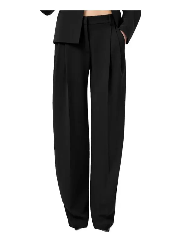 Andamane Pleated Tapered Trousers - Black